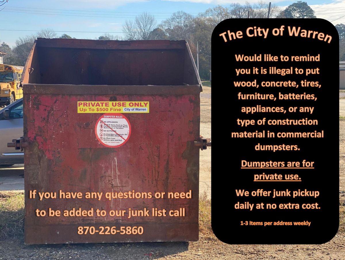 Sanitation Department | City Of Warren Arkansas